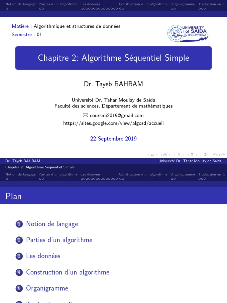 Parties d'un Algorithme et Organigramme | PDF | Variable (informatique ...