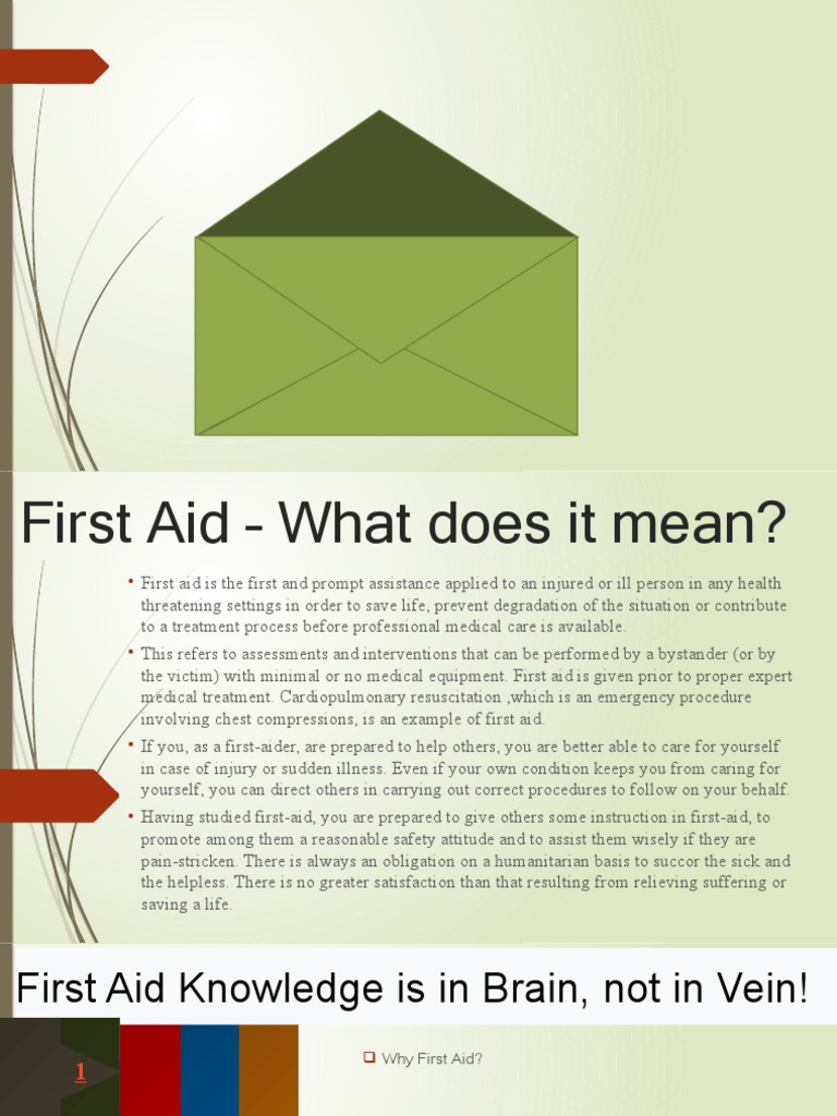 SEWA PROJECT- PPT ON THE TOPIC FIRST AID | PDF | First Aid | Human Body