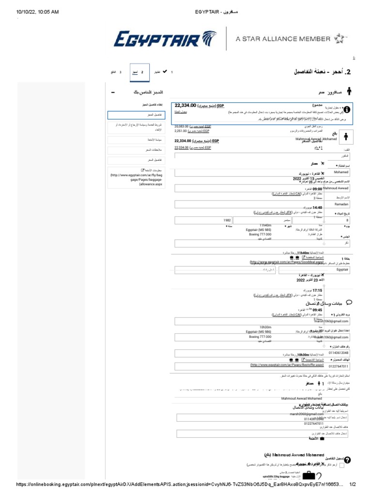 EGYPTAIR - مسافرون | PDF