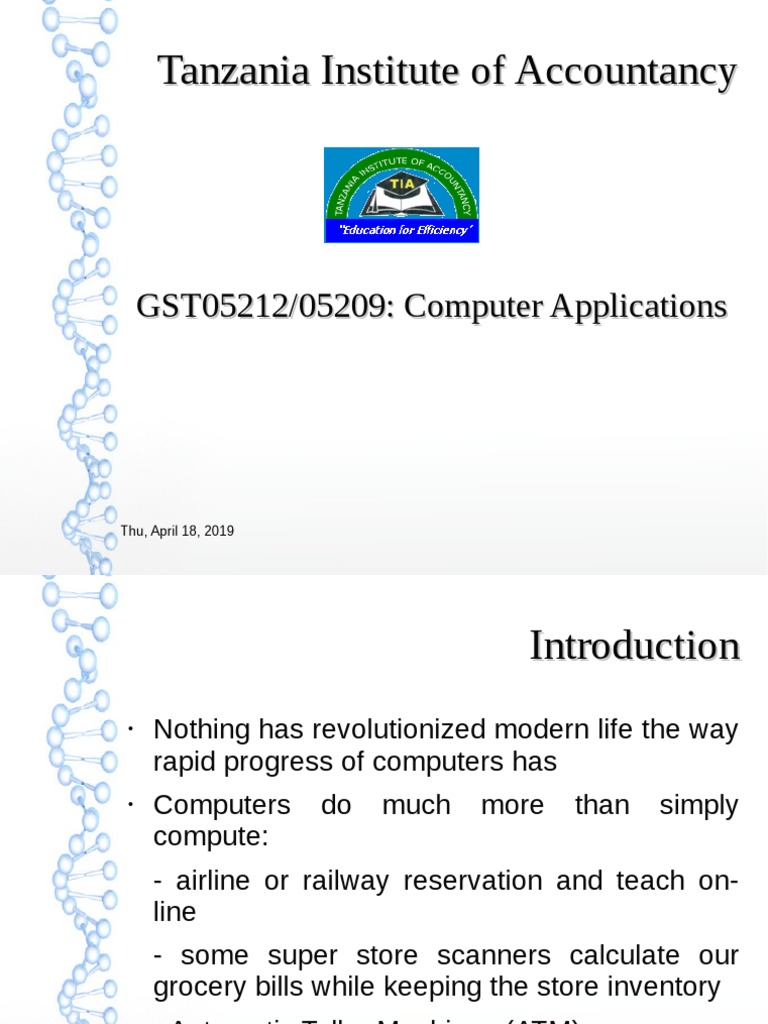 Chapter 01 - Introduction To Computers | PDF | Microcomputers | Input/Output