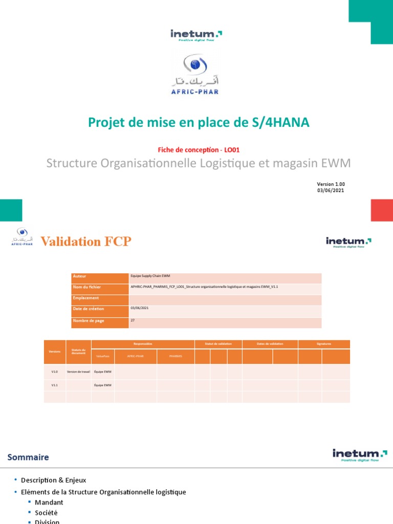 APHRIC-PHAR - PHARMIS - FCP - LO01 - Structure Organisationnelle ...