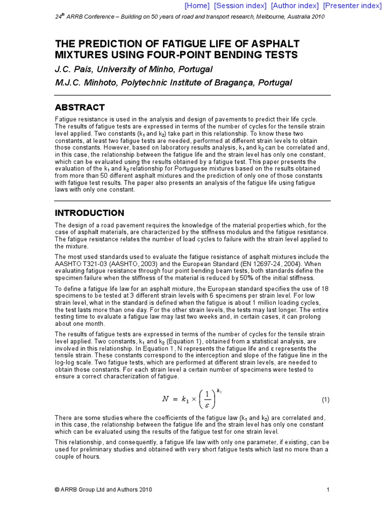 Fatigue of Asphalt | PDF | Fatigue (Material) | Road Surface
