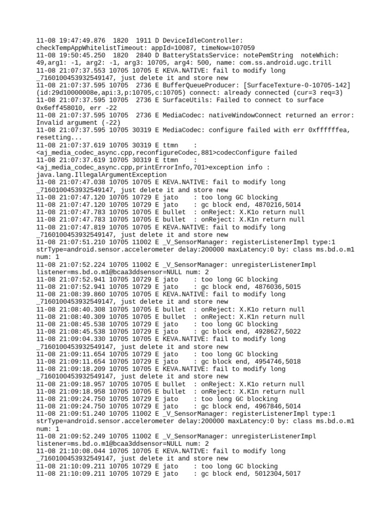 Android Logcat Logs Analyzed | PDF | Computing | Computer Science