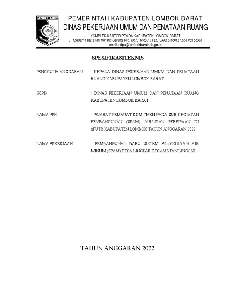 Spektek Dan RKS Baru Lingsar 1 | PDF