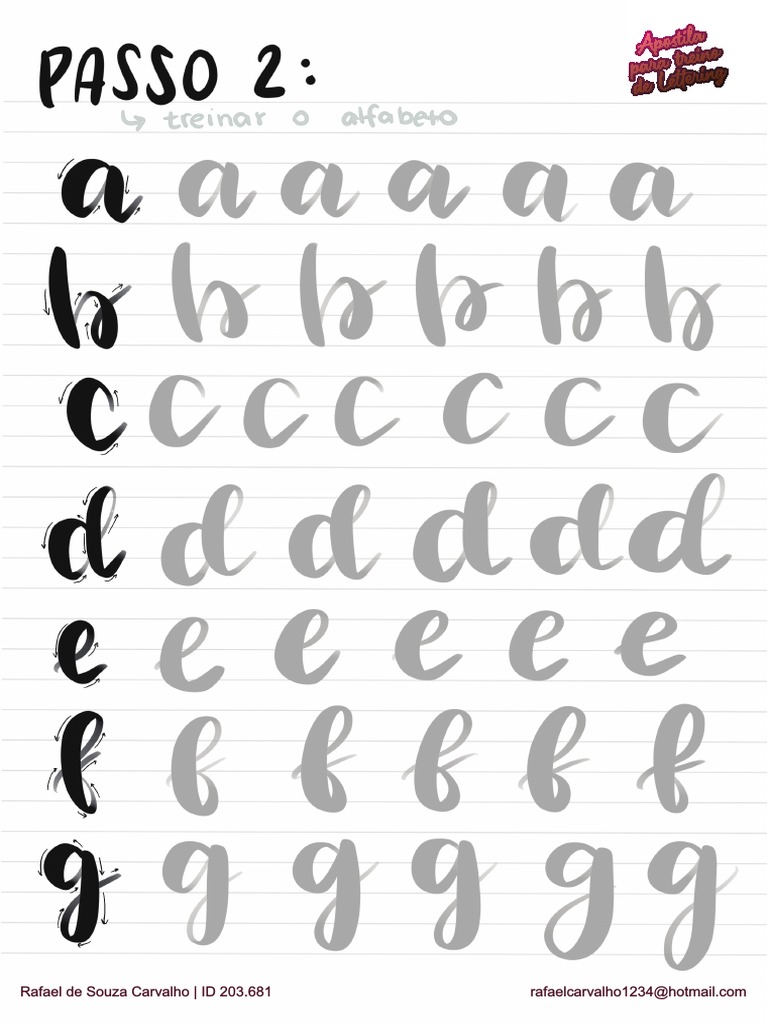 Apostila Para Treino De Lettering Pagina Gratis Alfabeto Pdf 