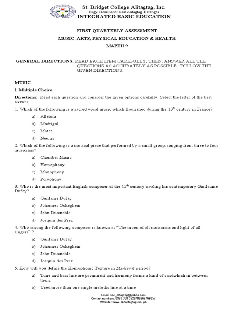 1st Quarter Exam | PDF