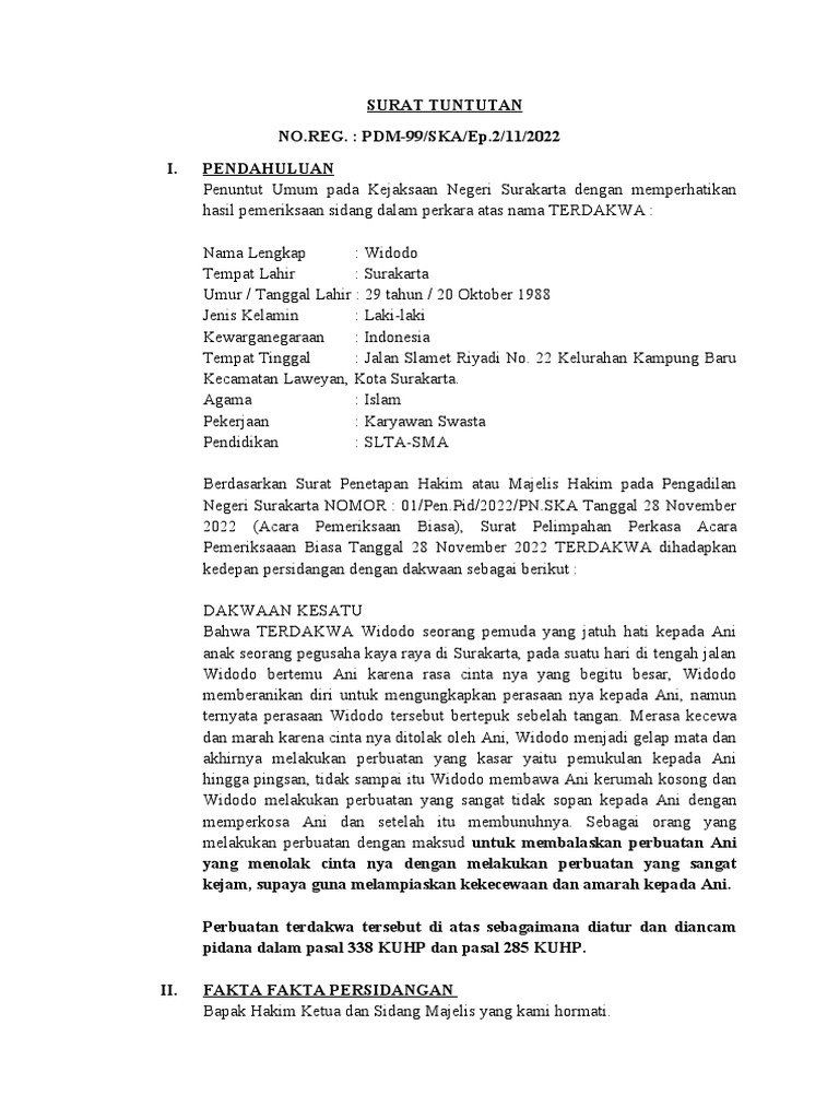 SURAT TUNTUTAN - Riska Purnamasari | PDF