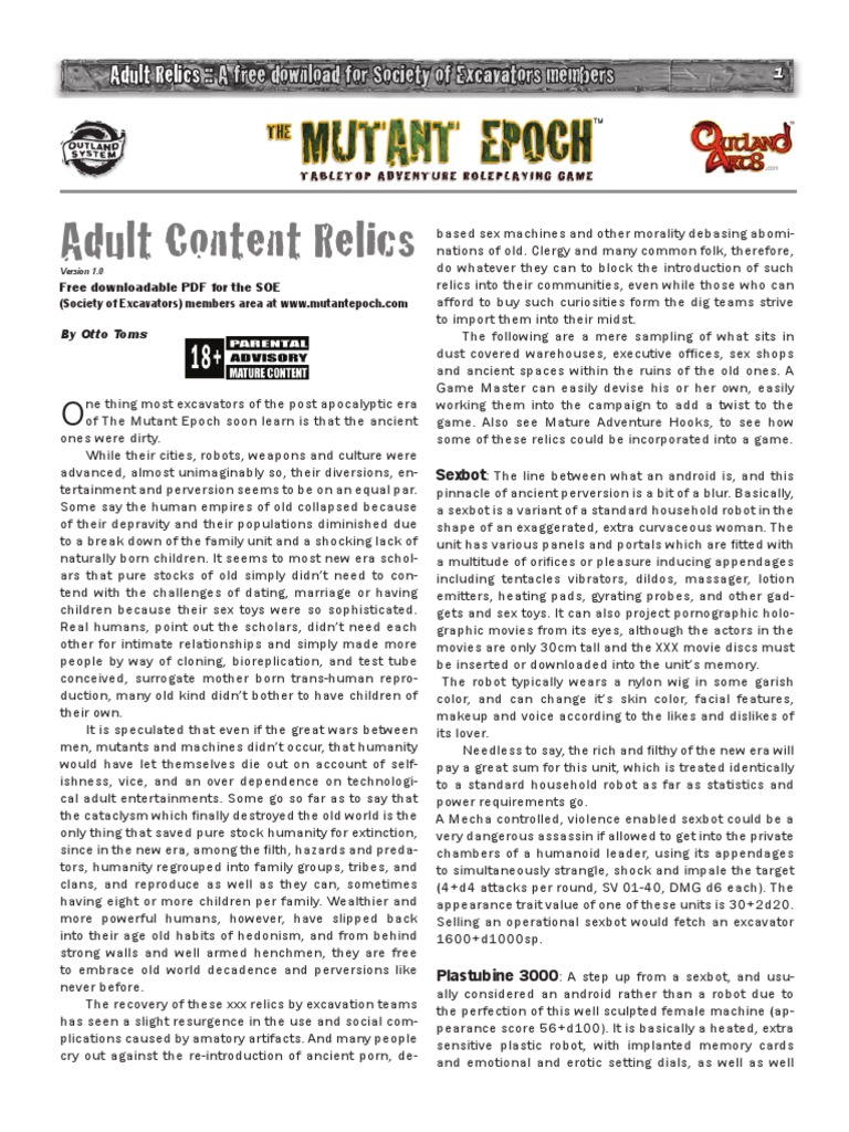 The Mutant Epoch Mature Adult Content Relics v1 | PDF | Cyborg