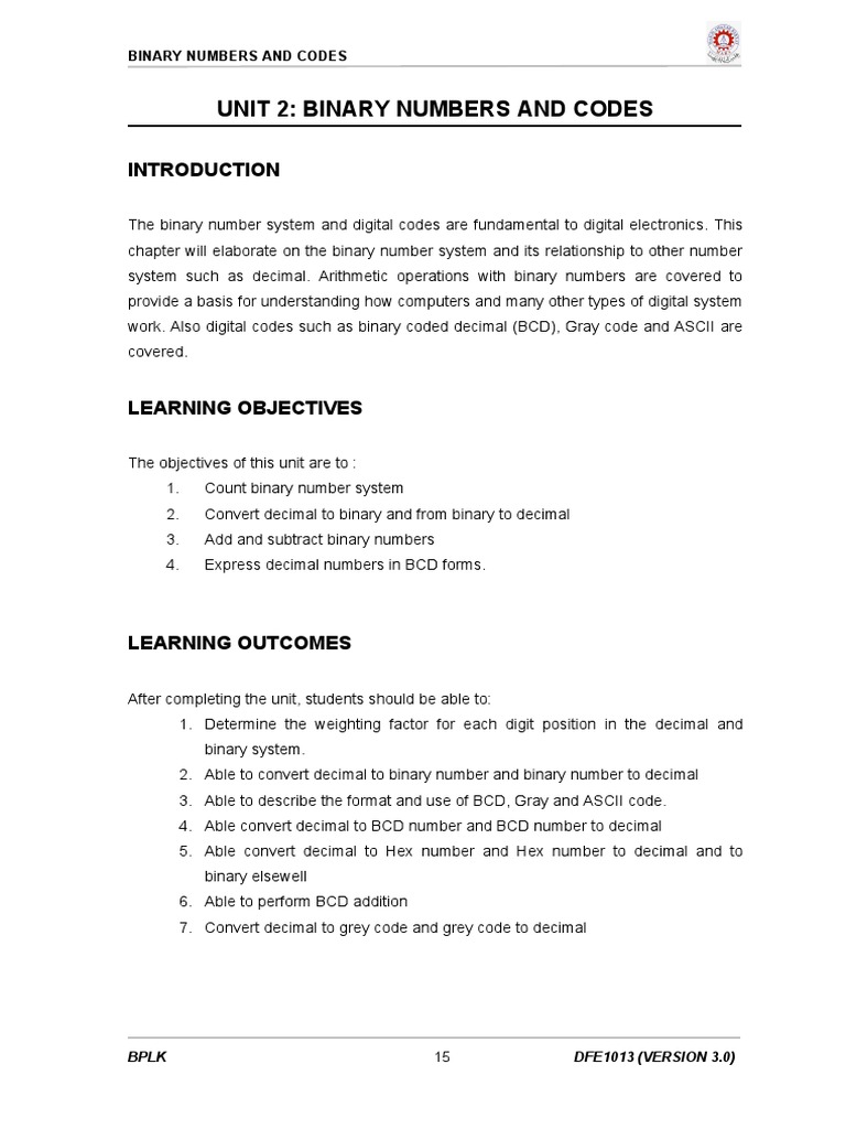 Chp2-Binary Numbers and Codes (15.1.09) | PDF | Binary Coded Decimal | Numbers