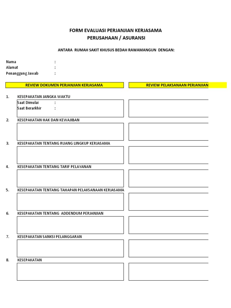 Form Evaluasi Kerjasama Pmi | PDF | Bisnis