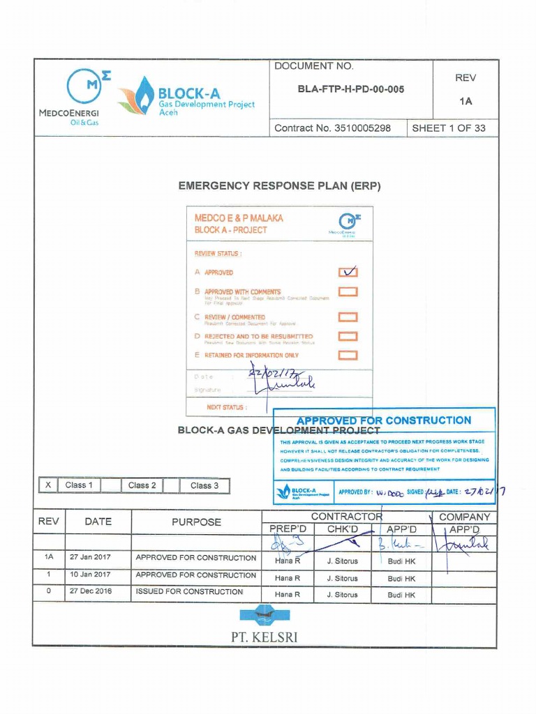 BLA-FTP-H-PD-00-005 Rev. 1A AFC STAMP Emergency Response Plan | PDF