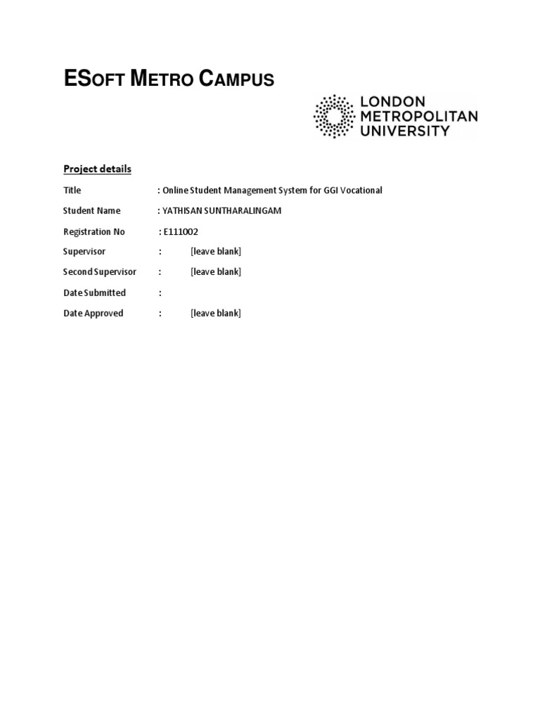 Student Management System Proposal | PDF | Records Management | Databases