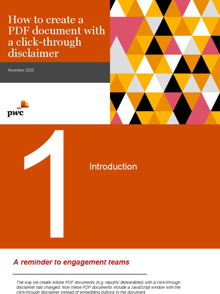 Creating A PDF Document With A Clickthrough Disclaimer | PDF | Java Script | Information Age