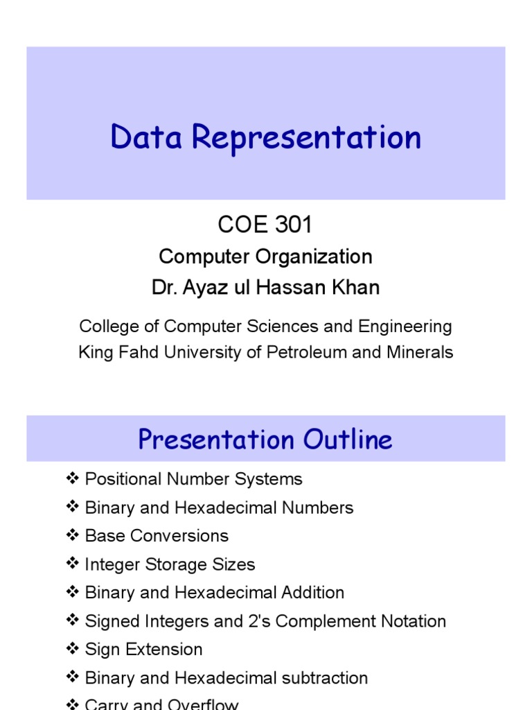 03 Datarepresentation Pdf Integer Computer Science Character Encoding 