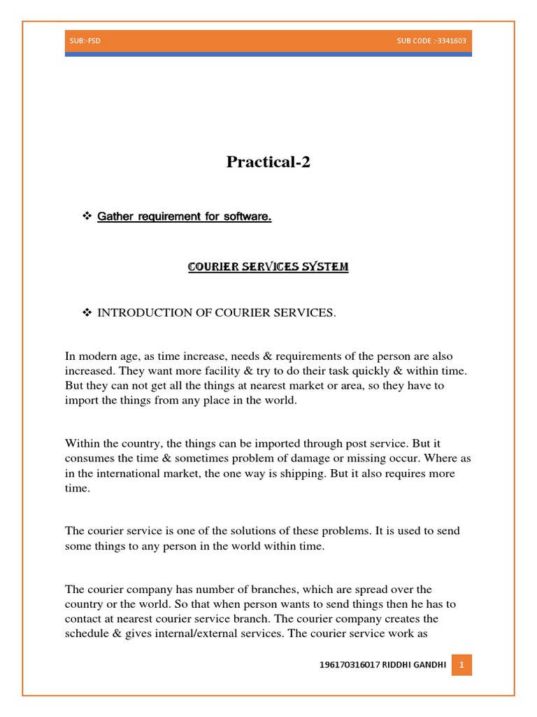 FSD Practical 2 | PDF | Courier | Databases