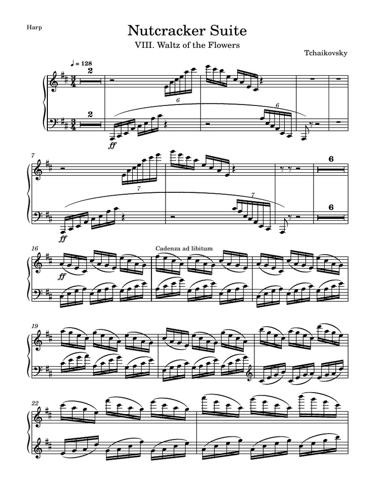 Nutcracker Suite VIII. Waltz of The Flowers Harp | PDF | The Nutcracker ...