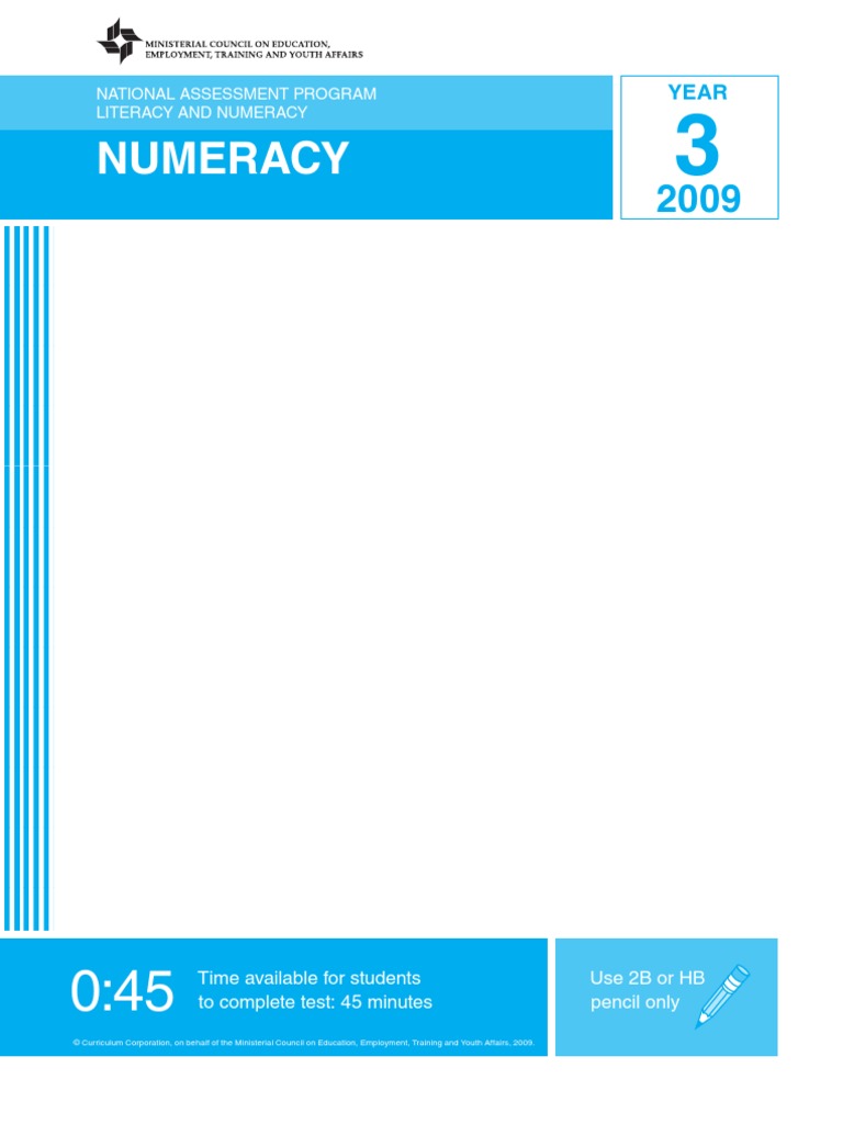 NAPLAN 2009 Final Test Numeracy Year 3 | PDF