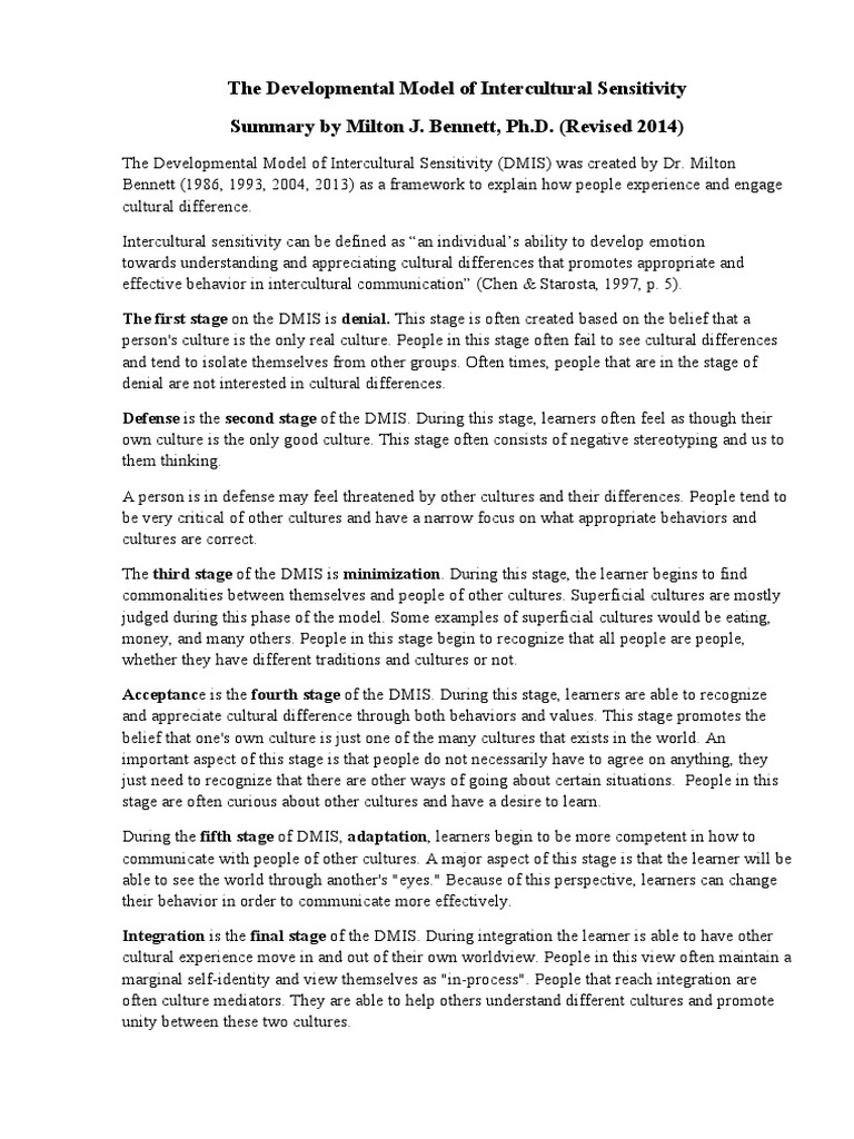 Understanding DMIS Stages of Sensitivity | PDF | Learning | Cross ...