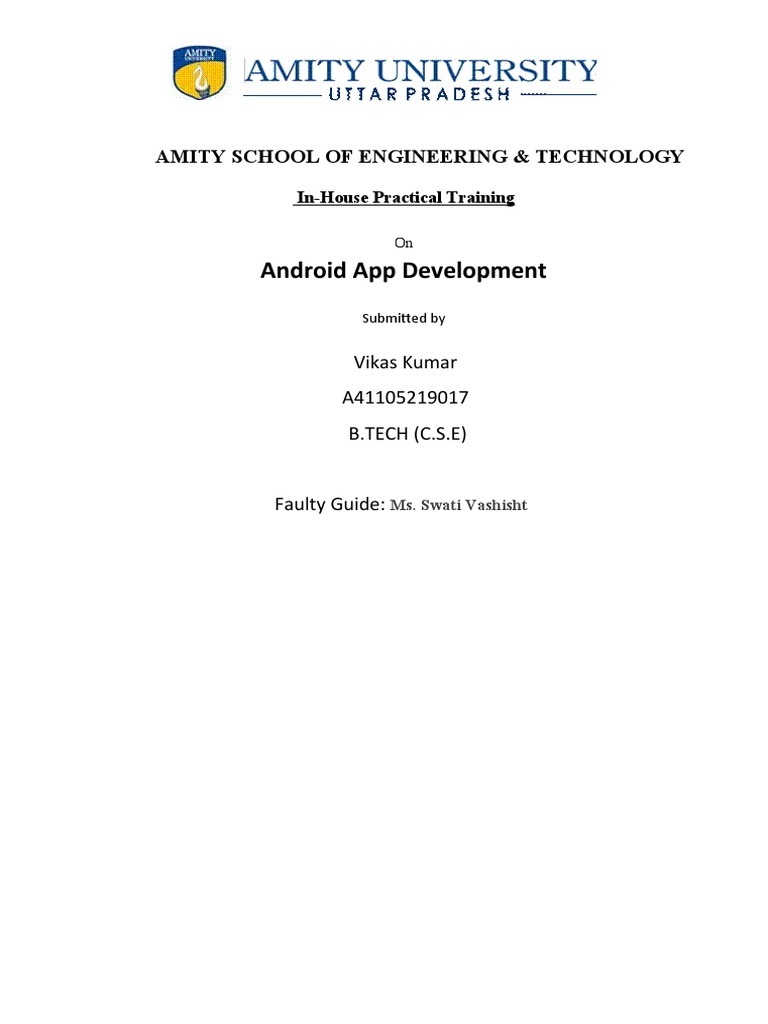 Android App Development NTCC | PDF | Android (Operating System) | Application Software