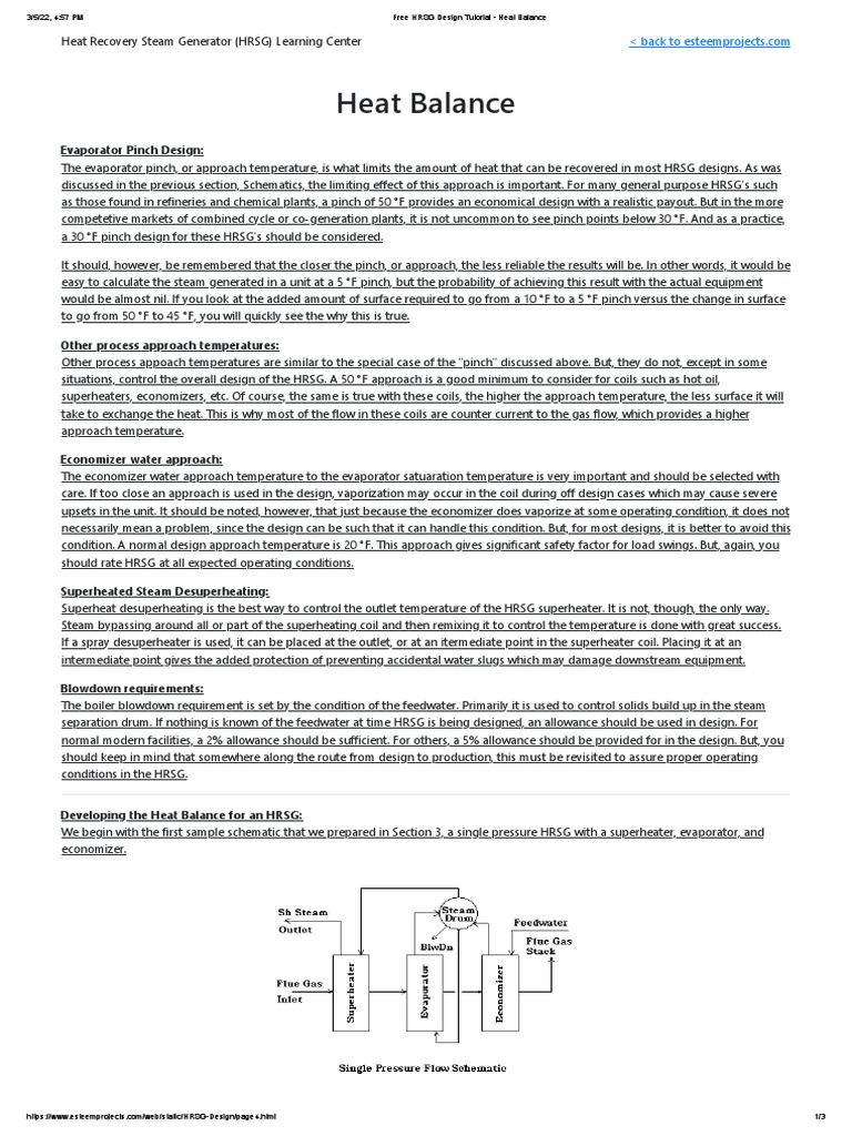 HRSG Design Tutorial - Heat Balance | PDF | Water | Boiler
