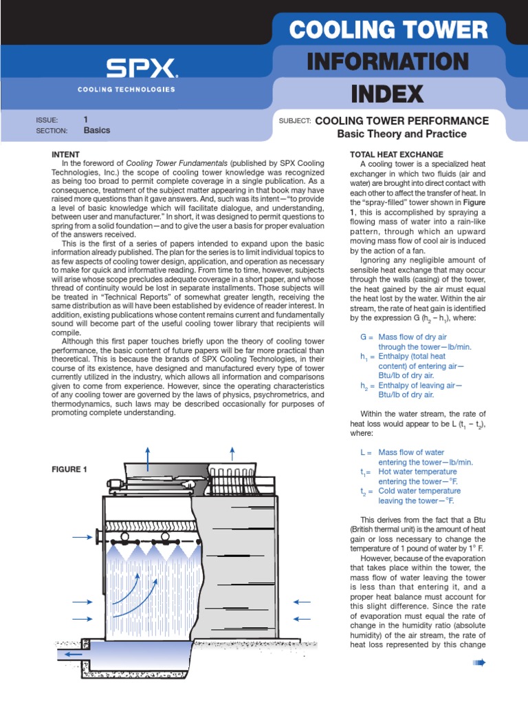 Cooling Tower Design | PDF | Heat | Enthalpy