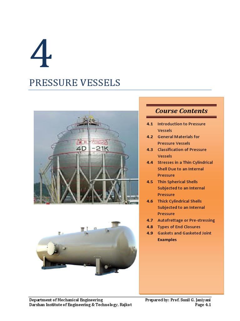 DME - 4 - Pressure Vessels | PDF | Stress (Mechanics) | Building Engineering