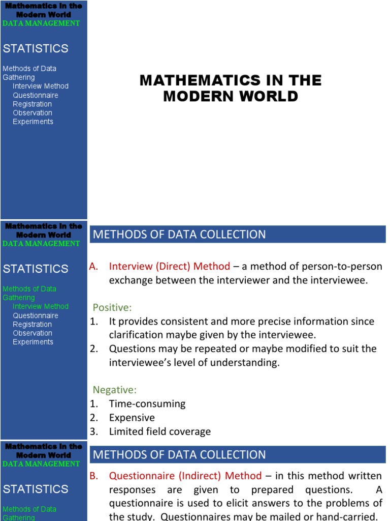 06.2 - Methods of Data Collection | PDF | Experiment | Questionnaire
