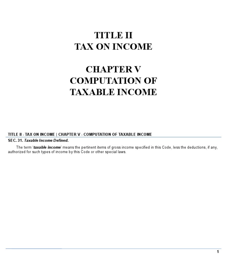 Taxable Income Computation Guide | PDF | Finance & Money Management