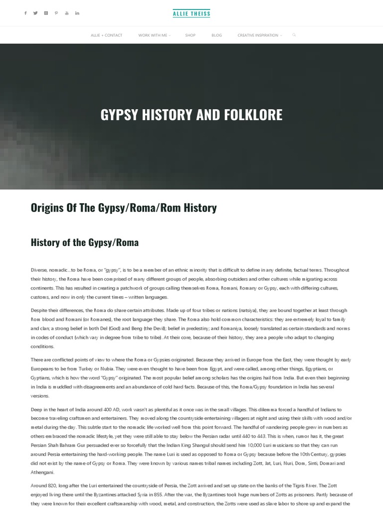 Gypsy History and Folklore | PDF | Romani People | The Holocaust