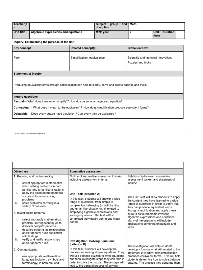 Algebraic Expressions and Puzzles | PDF | Teaching Method | Inquiry