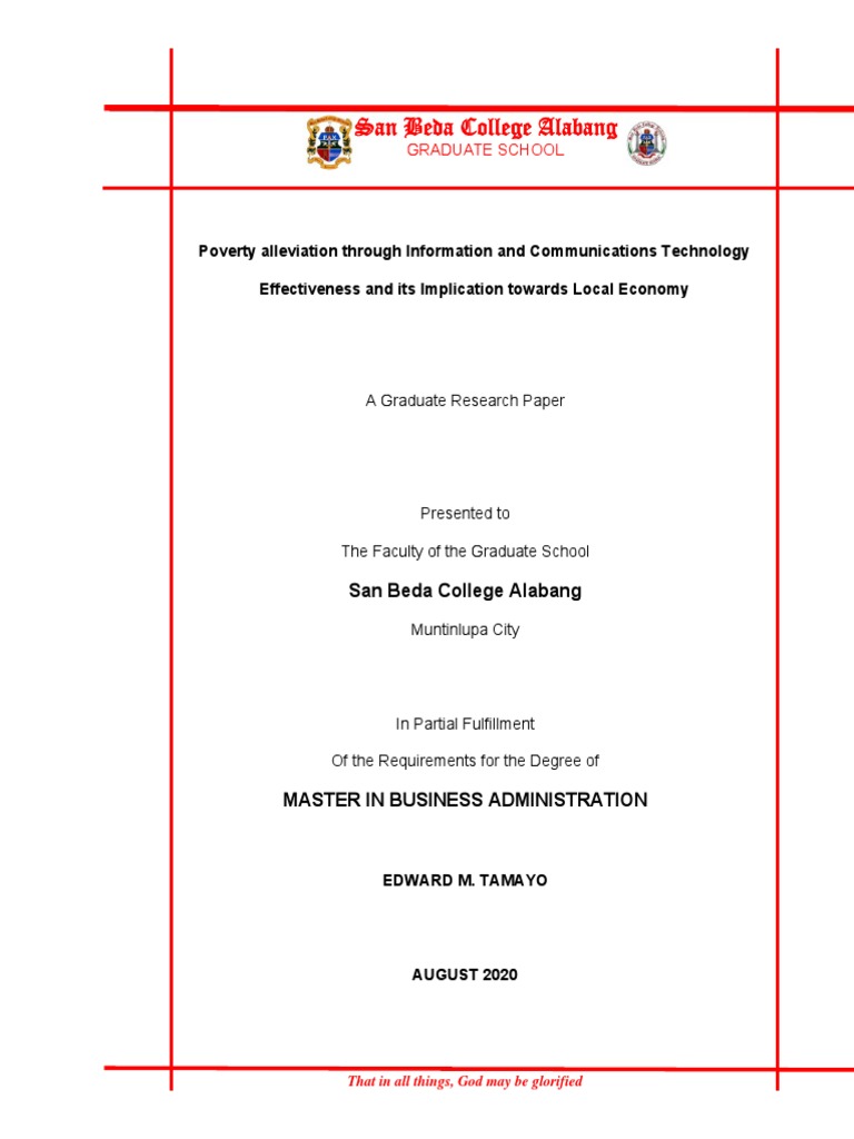 Poverty Alleviation Through Information And Communication Technology