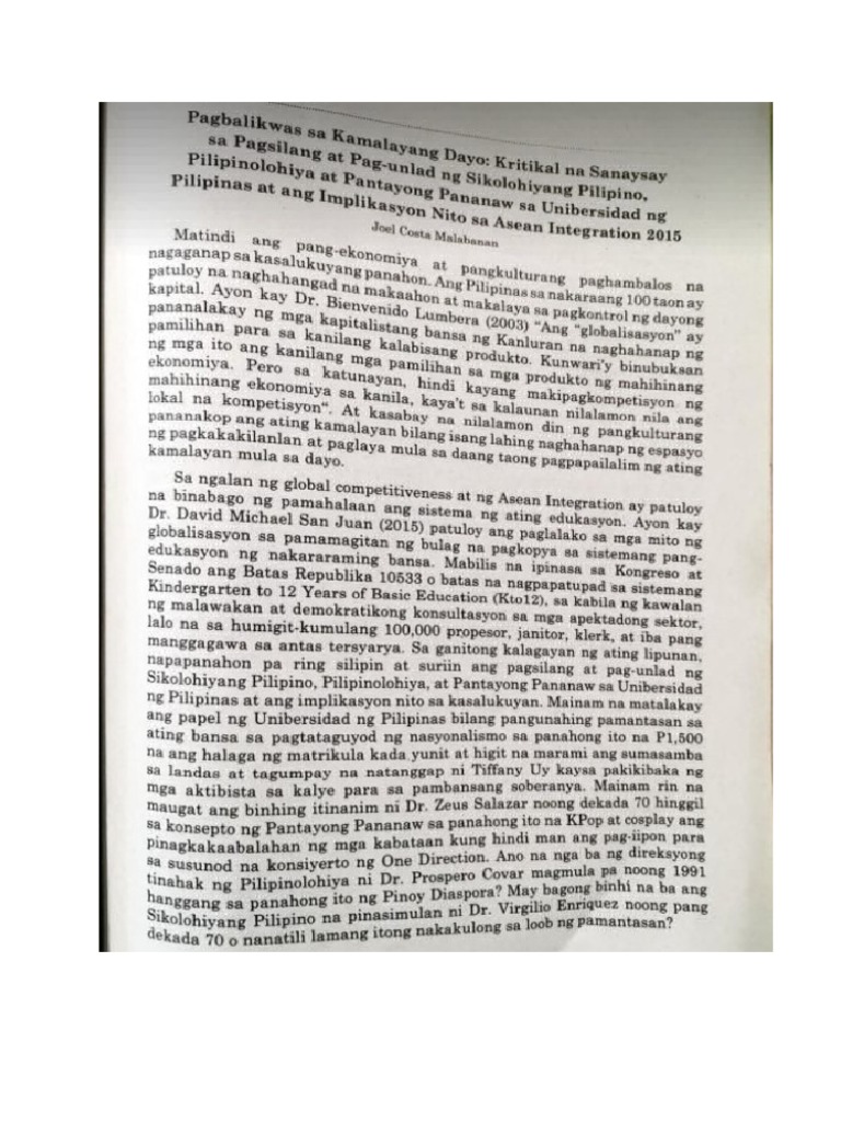 Pagbalikwas Sa Kamalayang Dayo | PDF
