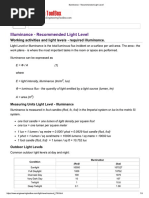 Lighting Level For Visual Inspection | PDF | Lighting | Rendering ...