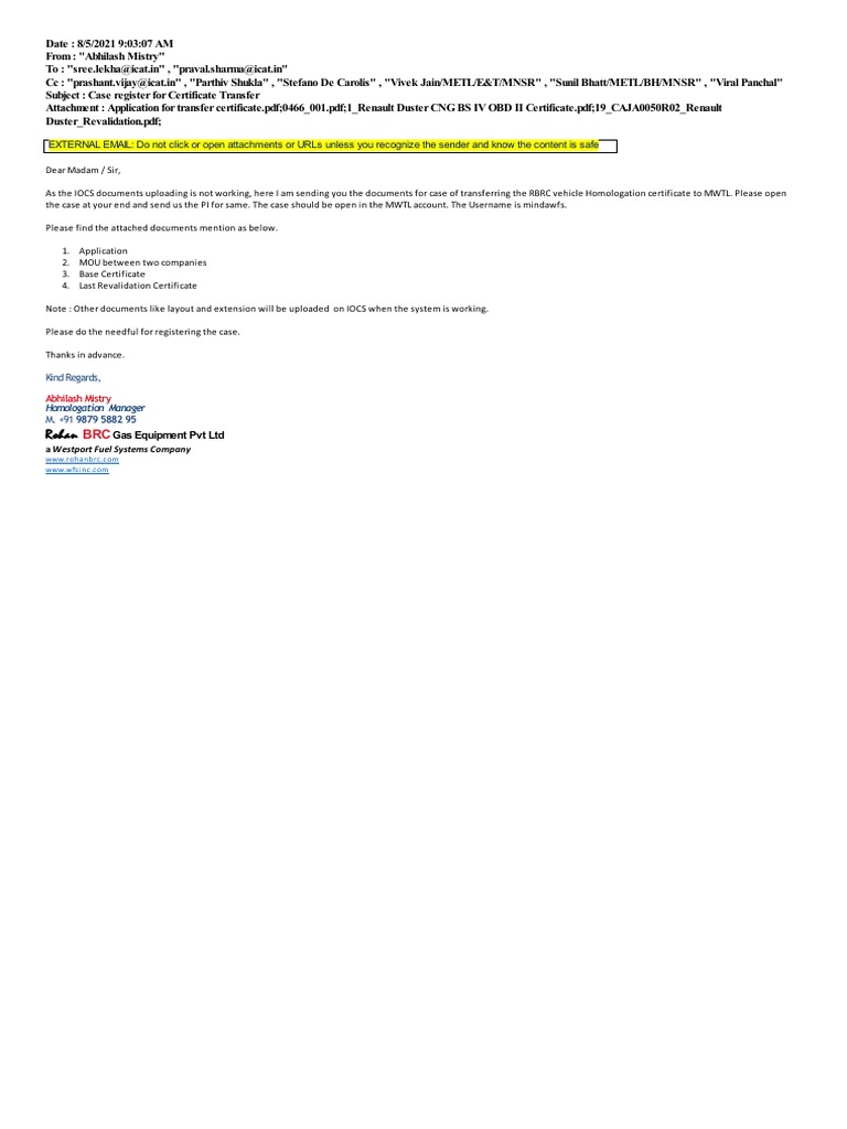 Case Register For Certificate Transfer-Merged | PDF