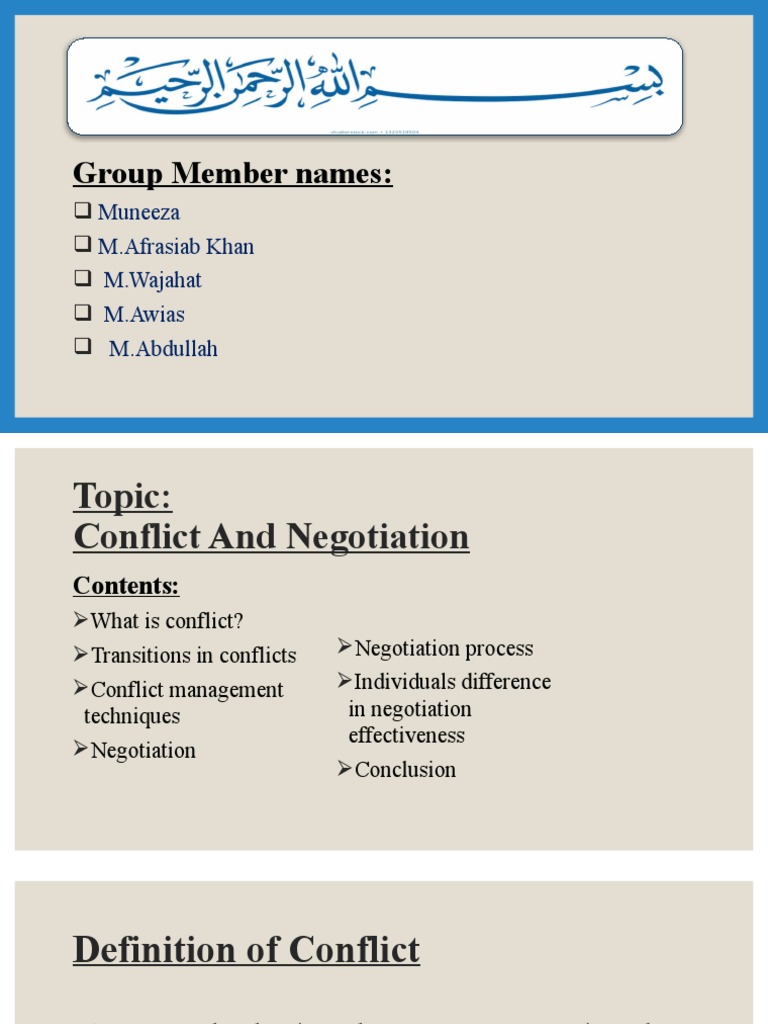 Conflict and Negotiation Presentation | PDF | Negotiation | Social ...