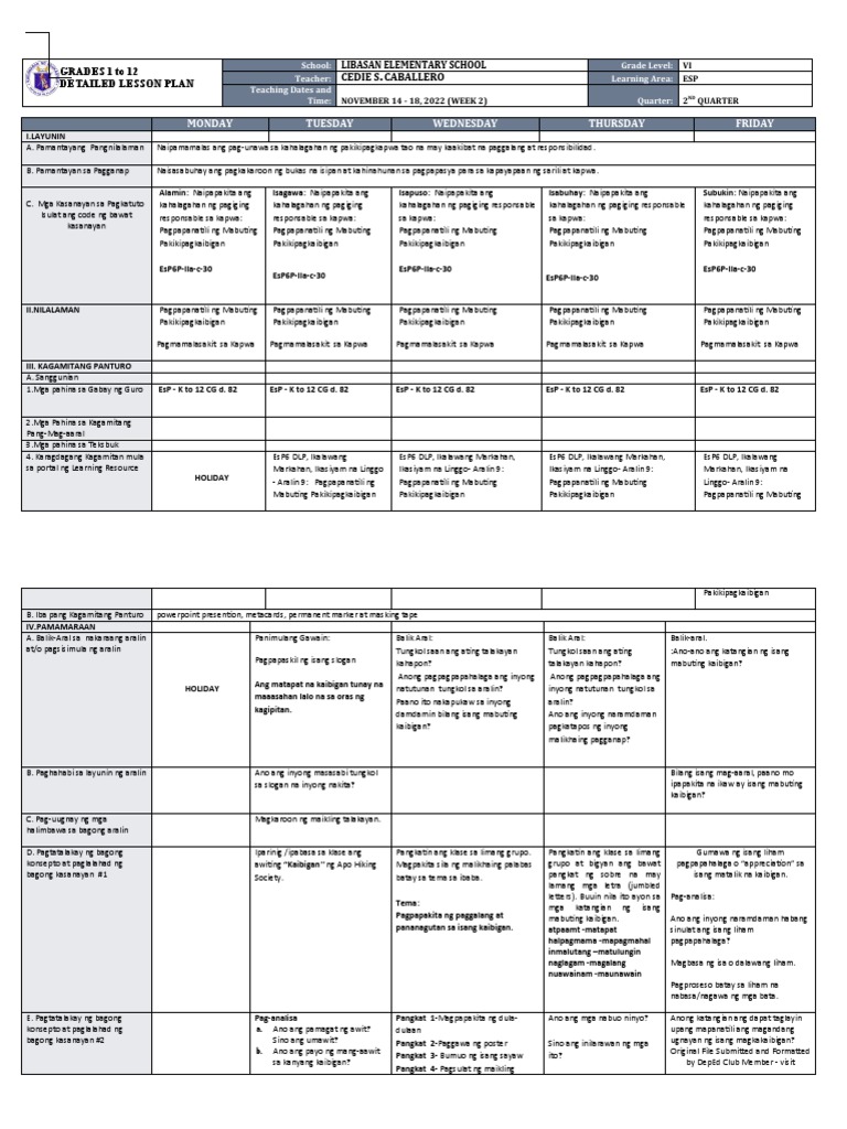 Q2 - W2 - DLL - Esp 6 | PDF
