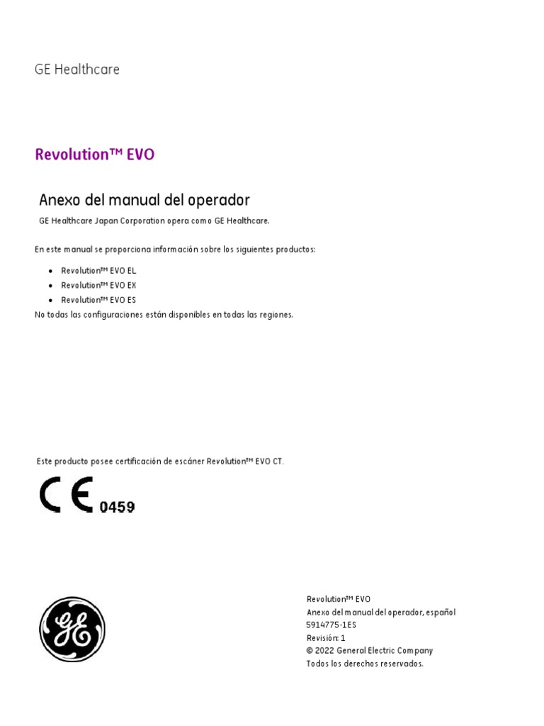 Revolution EVO Actualización de Los Manuales de Usuario y Referencia Técnica 2022 | PDF ...