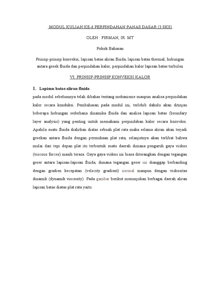 Modul PPM Ke 6 Perpindahan Panas Dan Massa | PDF