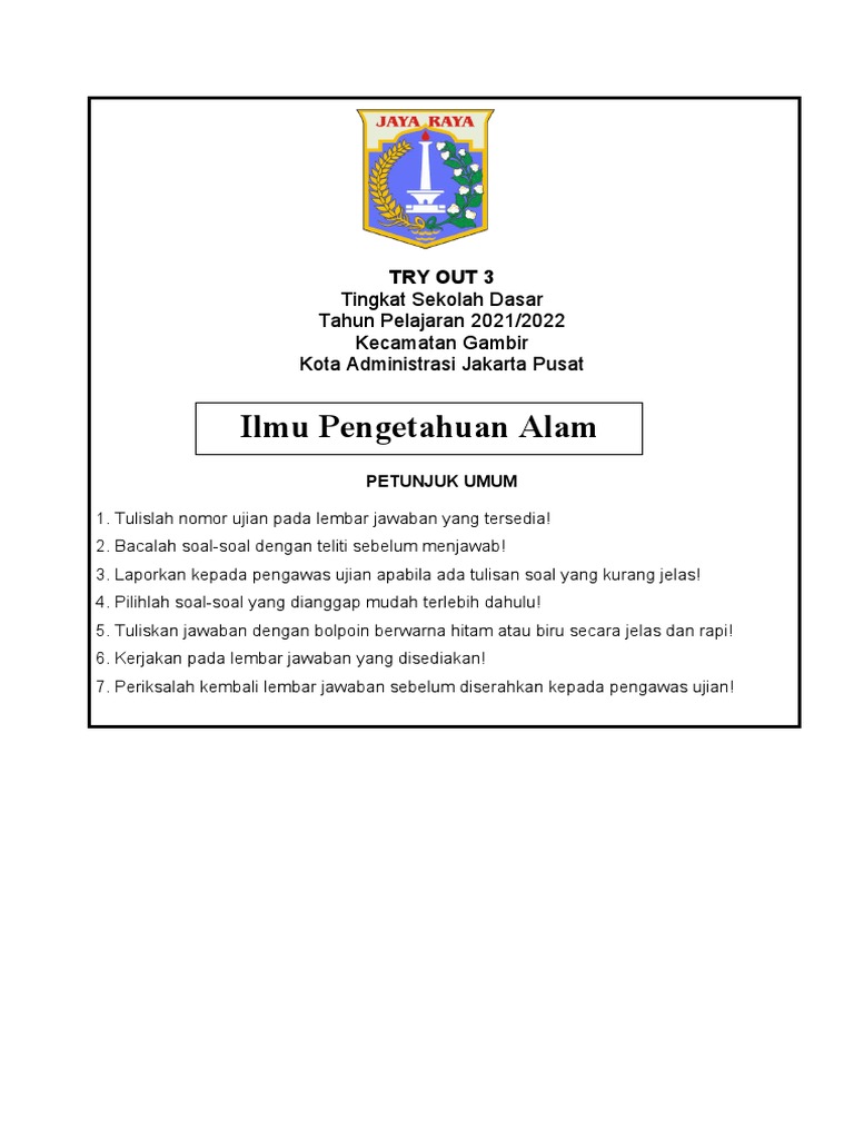Soal Ipa Try Out 3 | PDF