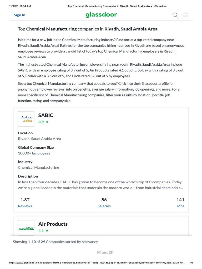 Top Chemical Manufacturing Companies in Riyadh, Saudi Arabia Area ...
