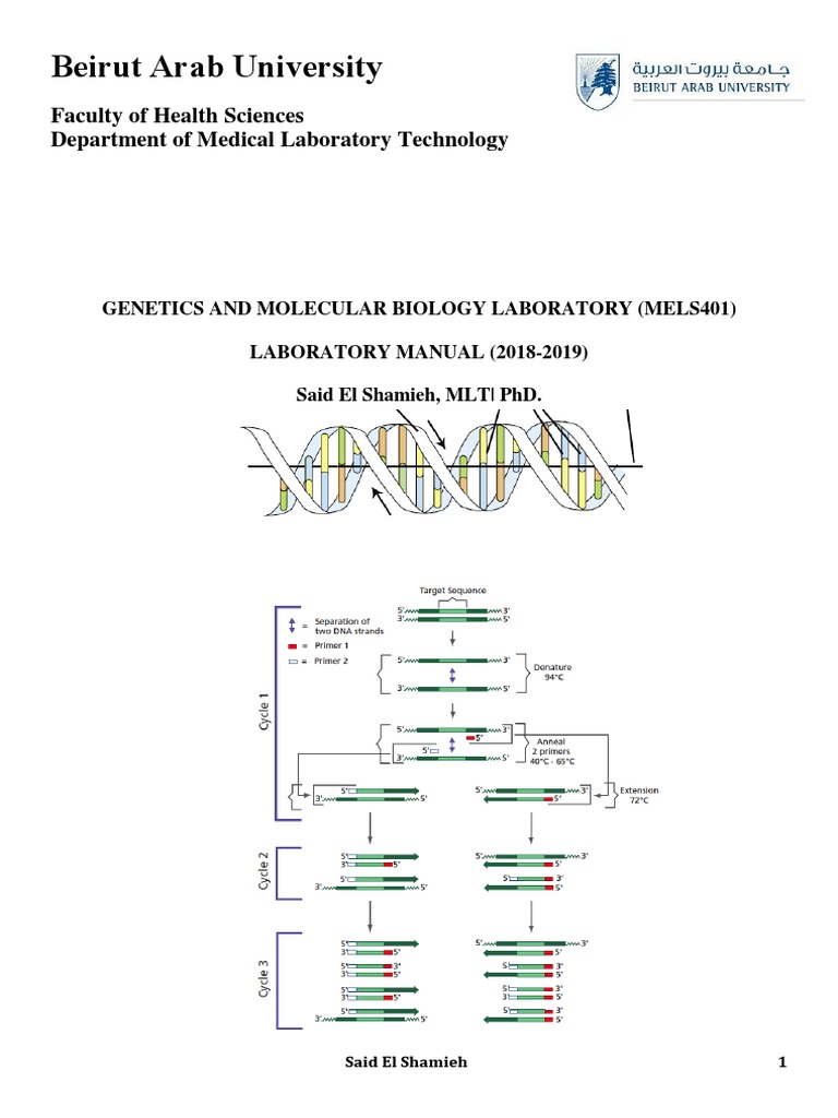 Genetics Lab Manual | PDF | Polymerase Chain Reaction | Gel Electrophoresis