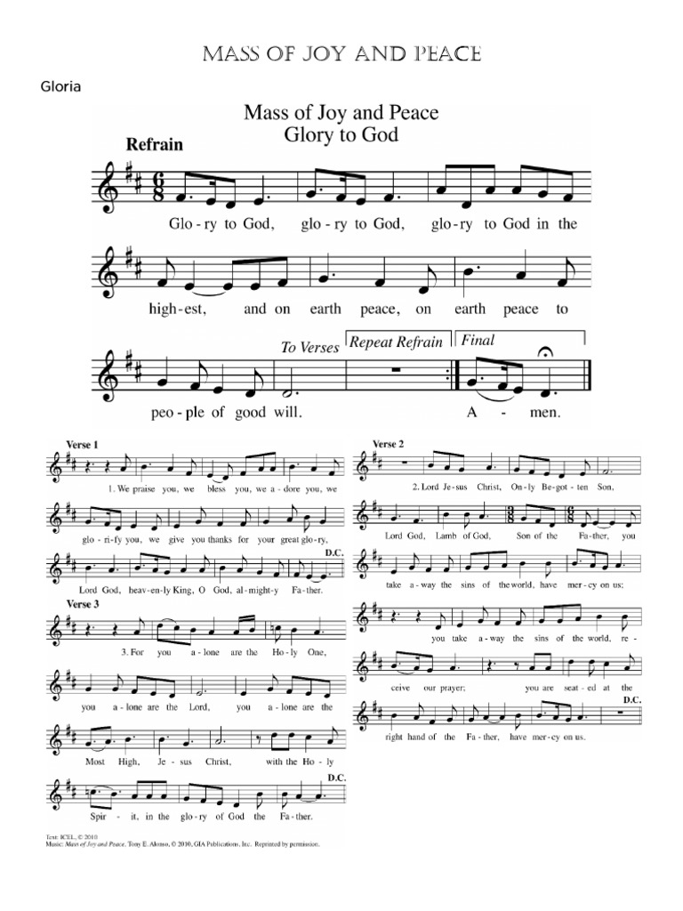 Mass of Joy and Peace 0821 | PDF