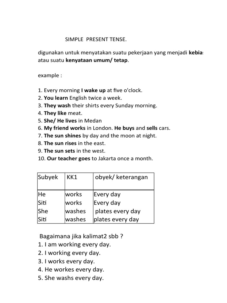 Understanding Simple Present Tense | PDF