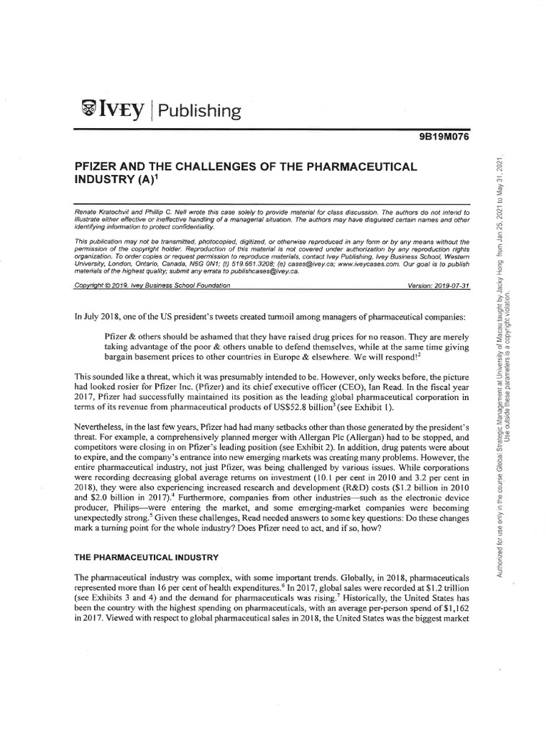 Pfizer Case | PDF