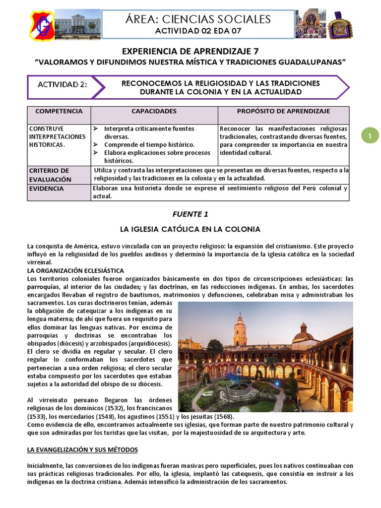 Actividad 2 Eda 7 - (A) | PDF | Iglesia Católica
