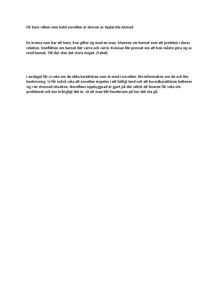 Ett Barn Vilket Som Helst | PDF