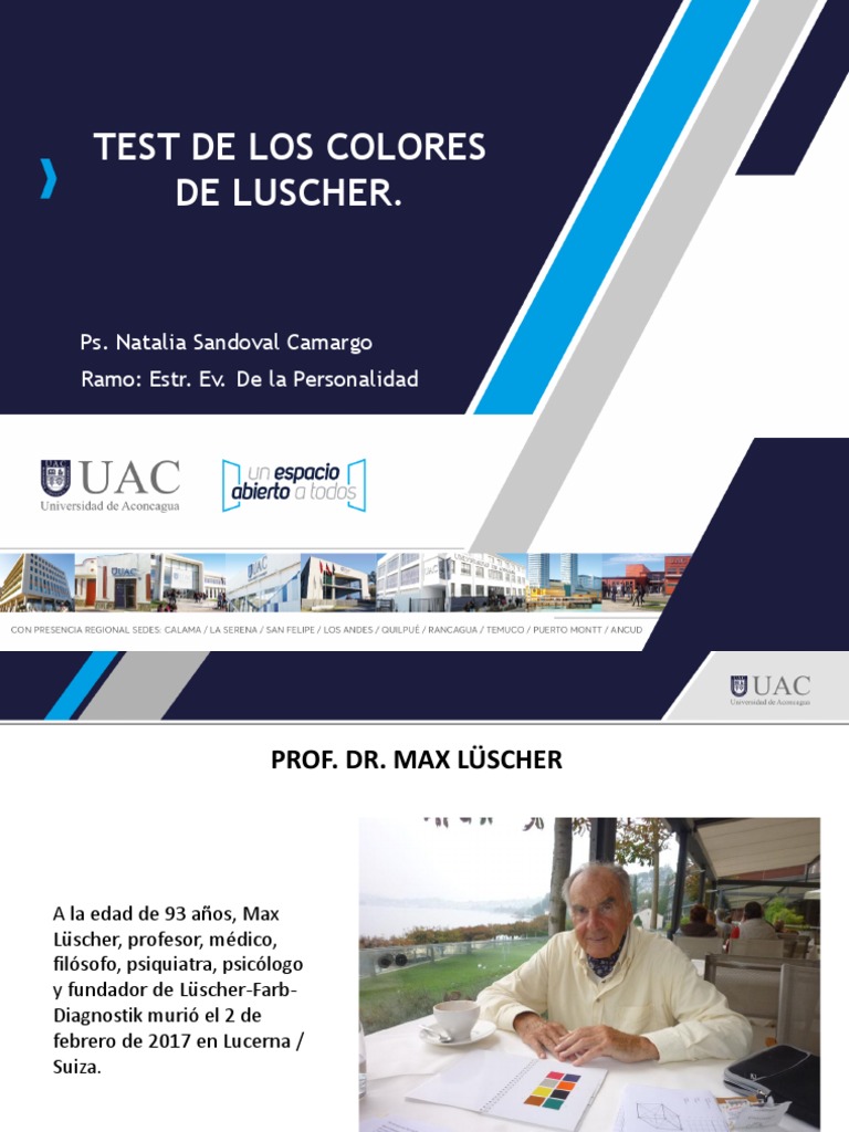 Test de Los Colores de Luscher | PDF | Sicología | Conceptos psicologicos
