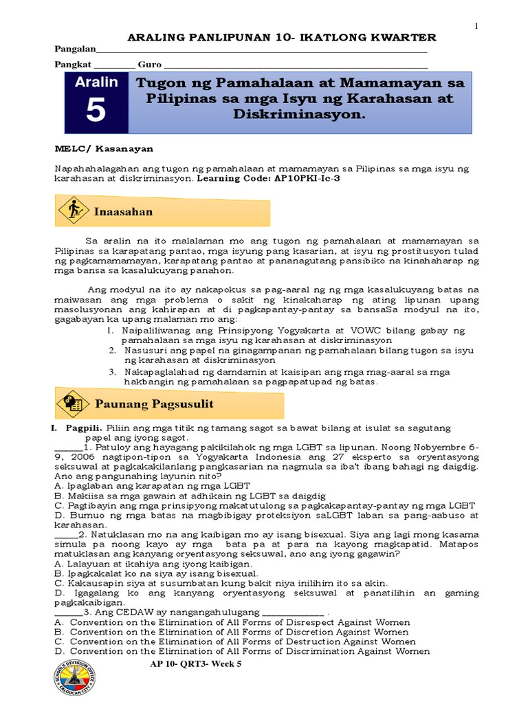 AP 10 Q3 Week 5 | PDF