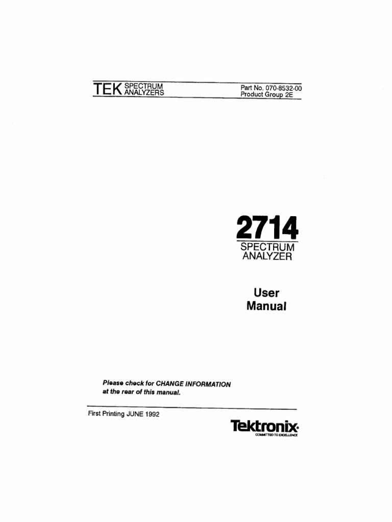 TEK 2714 User Manual | PDF