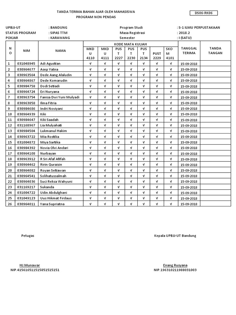 Membuat Form Daftar Mahasiswa Angkatan | PDF